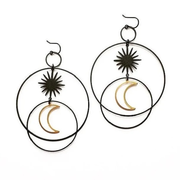 Jewelry | Sun Moon Hoops Earrings | Poshmark